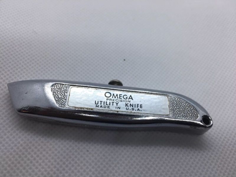 VINTAGE OMEGA POCKET KNIFE UTILITY BOX CUTTER 3.25'''' LONG OPENED MADE ...