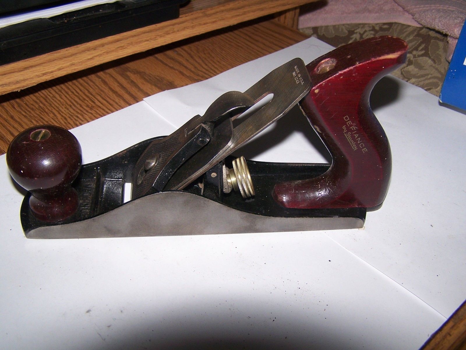 STANLEY DEFIANCE WOOD PLANE NO. 1243 USA MADE SMOOTH BOTTOM SCRUB PLANE ...