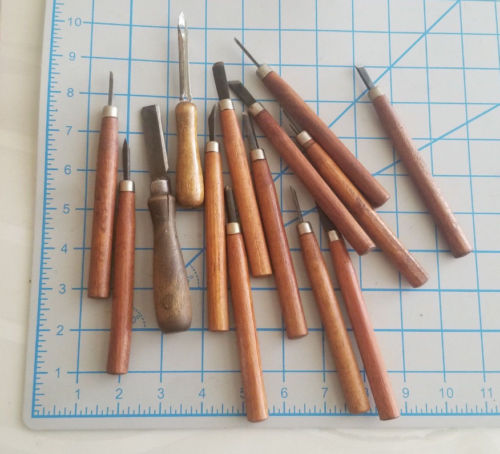 Lot 14, Vintage Wood Carving Set,Chisel,Gouge,Knife,Old Japan ...