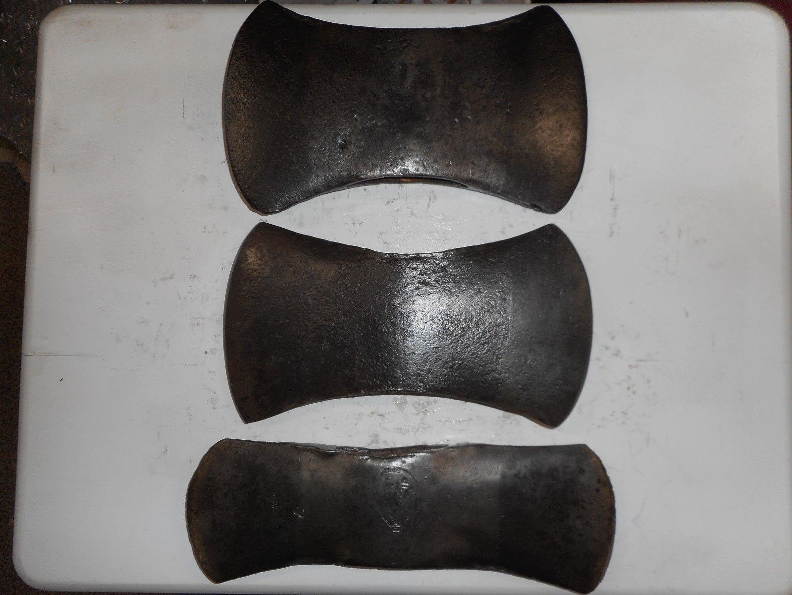 3 Vintage Double Bit Axe Heada Restore Old Ax Forge Anvil Logging MWH ...