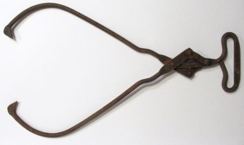 Vintage Antique "City Ice Delivery Co" Ice Block Tongs, Hooks, Steel ...