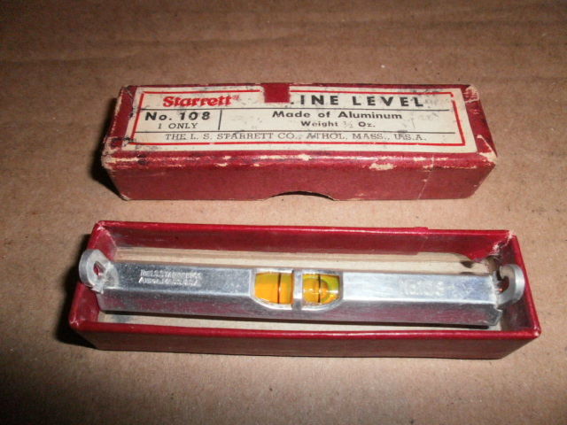 Vintage L. S. Starrett No. 108 Line Level In Original Box Aluminum ...