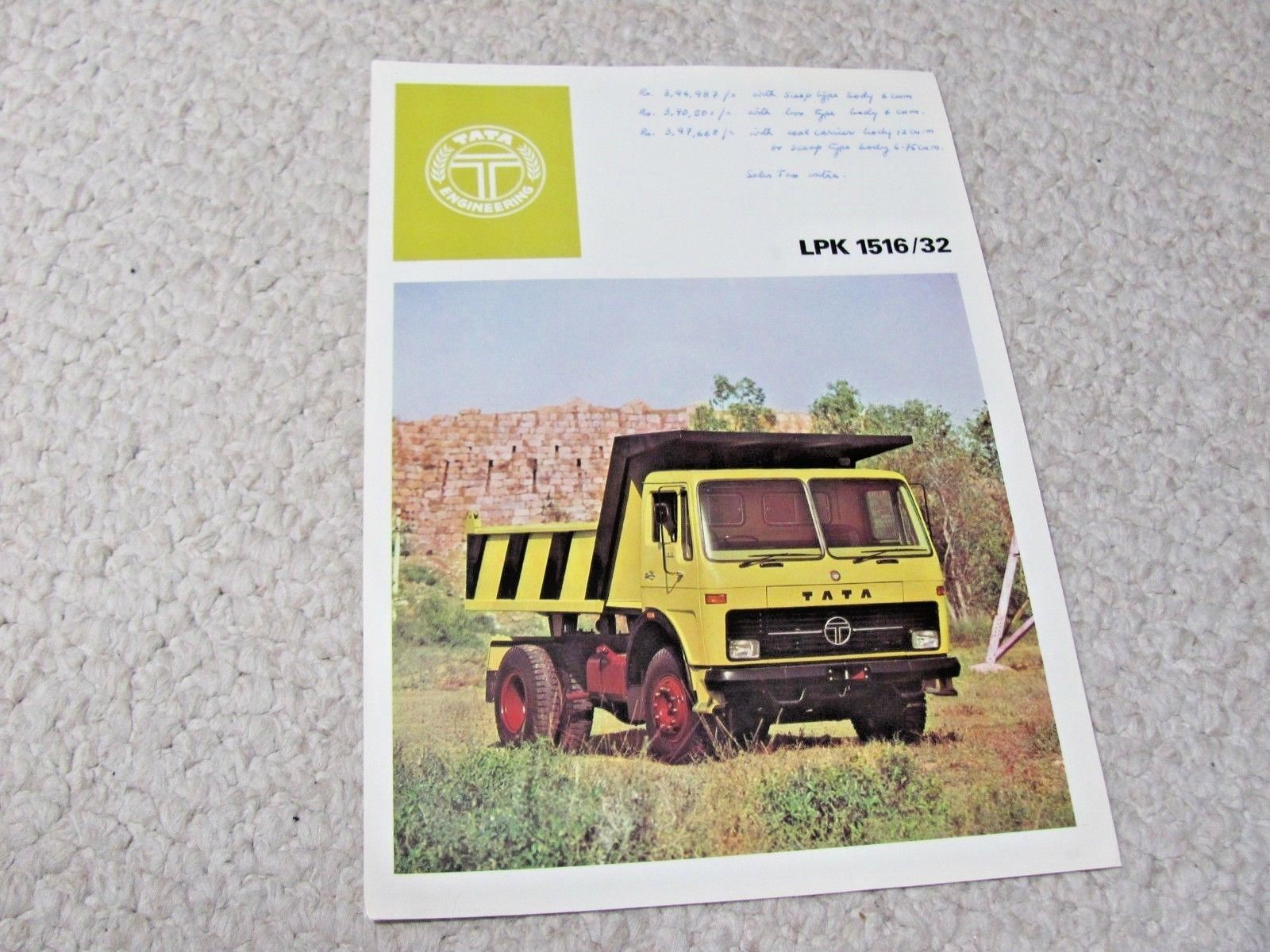 1981 TATA LPK 1516 (INDIA) SALES BROCHURE.... -- Antique Price Guide ...