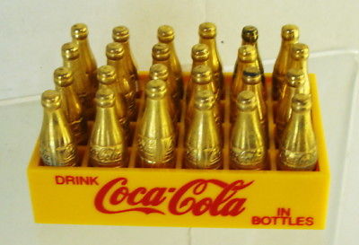 Original 1970''s 24 Gold Coca Cola Bottles W/Plastic 24 Hole Coca Cola ...