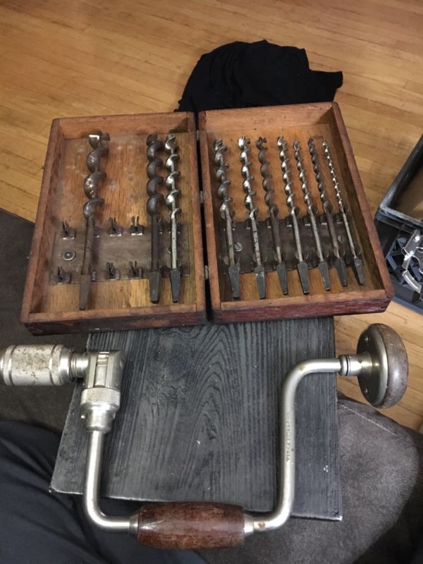 10 Vintage Irwin Auger Hand Drill Bits Plus Stanley 945a-10 Hand Drill ...
