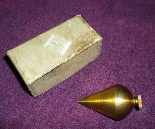 VINTAGE BRASS PLUMB BOB IN ORIGINAL BOX -- Antique Price Guide Details Page