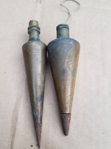 2 Vintage Brass Plumb Bobs Globe -- Antique Price Guide Details Page
