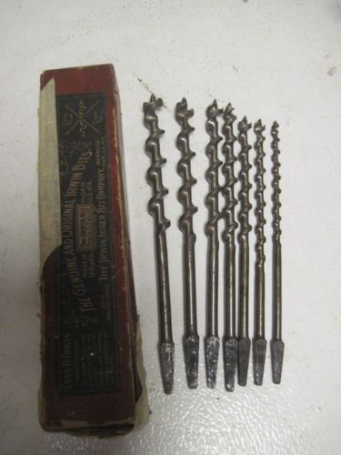 Vintage Irwin Auger Bit set (7) PC Numers 10-4 in Original Box ...