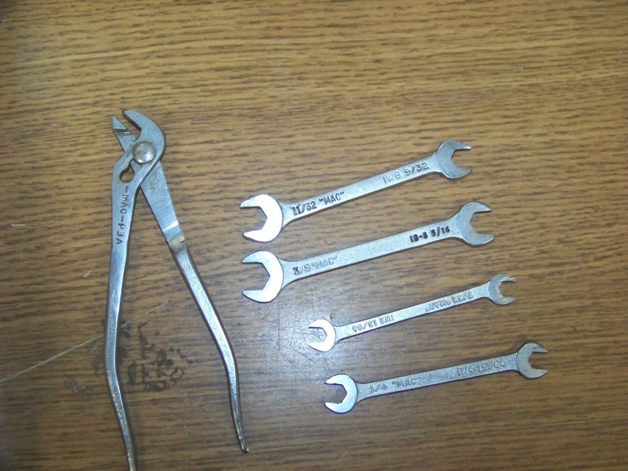 5 MAC TOOLS IGNITION TOOLS ADJUSTABLE PLIERS 4 WRENCHES -- Antique ...