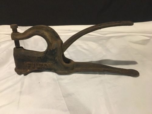 Vtg Cast Iron Fulton Hand Leather Rivet Punch Press Riveter od antique ...