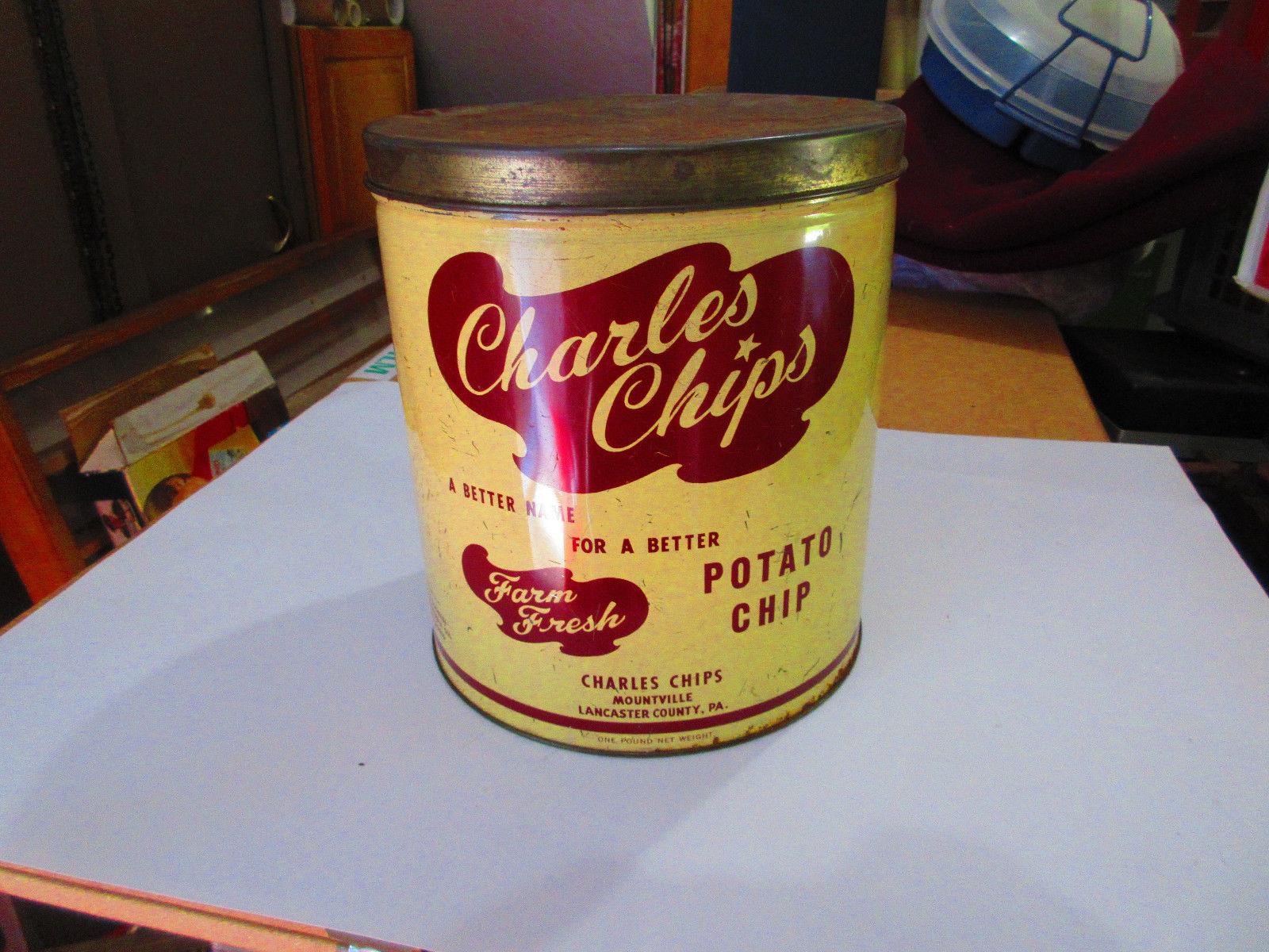 Vintage Charles Chips Potato Chip one pound Can -- Antique Price Guide ...
