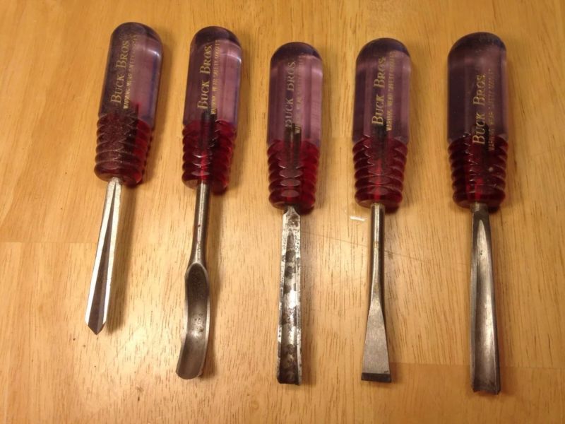 Set of 5 Vintage Buck Brothers Carving Chisels -- Antique Price Guide ...