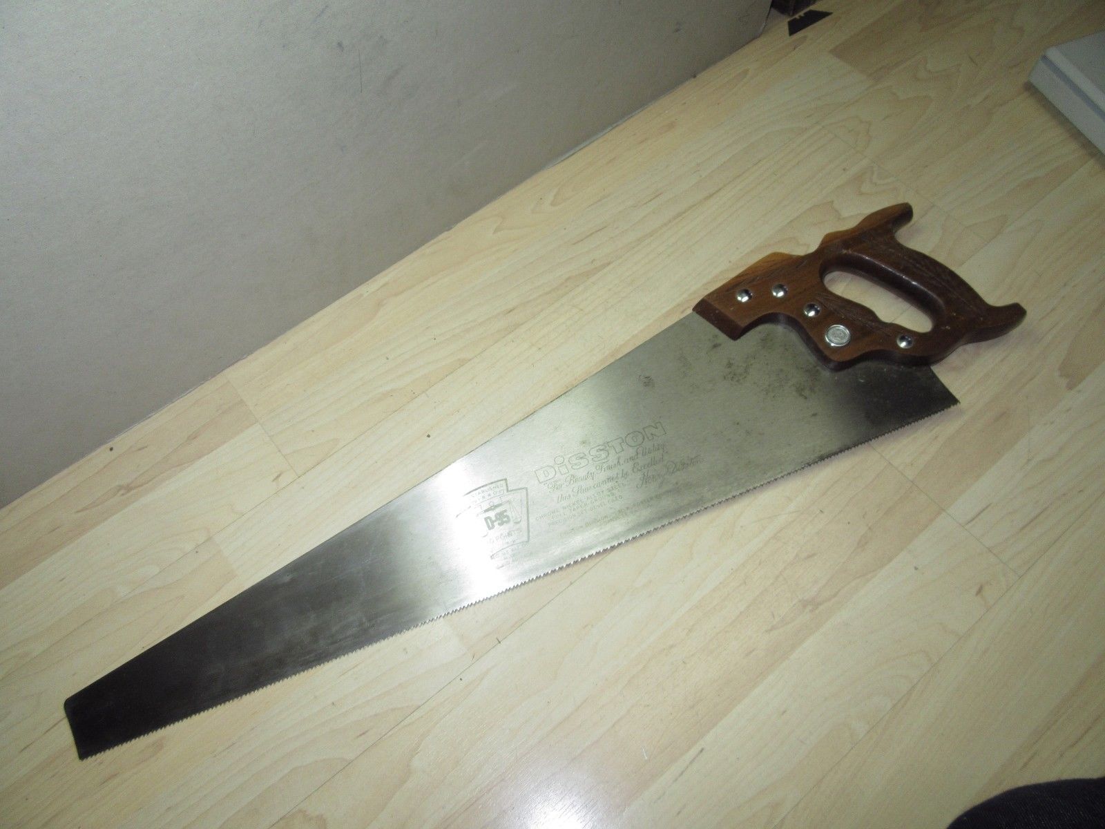 Vintage Henry Disston Late model D-95 hand saw 10 TPI Nice user tool or ...
