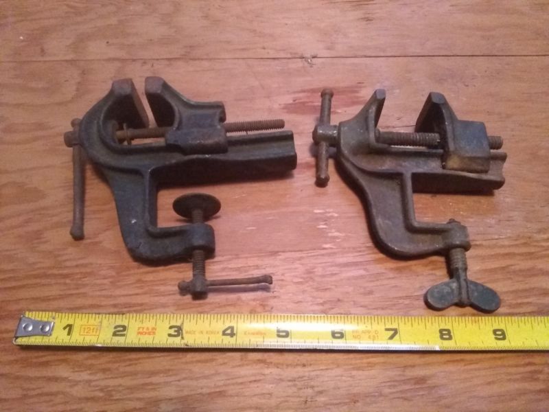 Two Small Vintage Vises -- Antique Price Guide Details Page