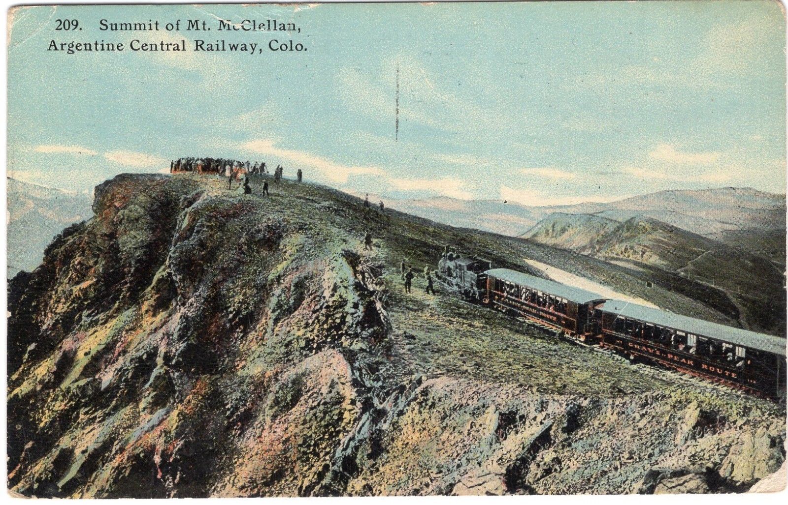 Summit of Mt. McClellan, Argentine Central Railway, Colo. -- Antique ...