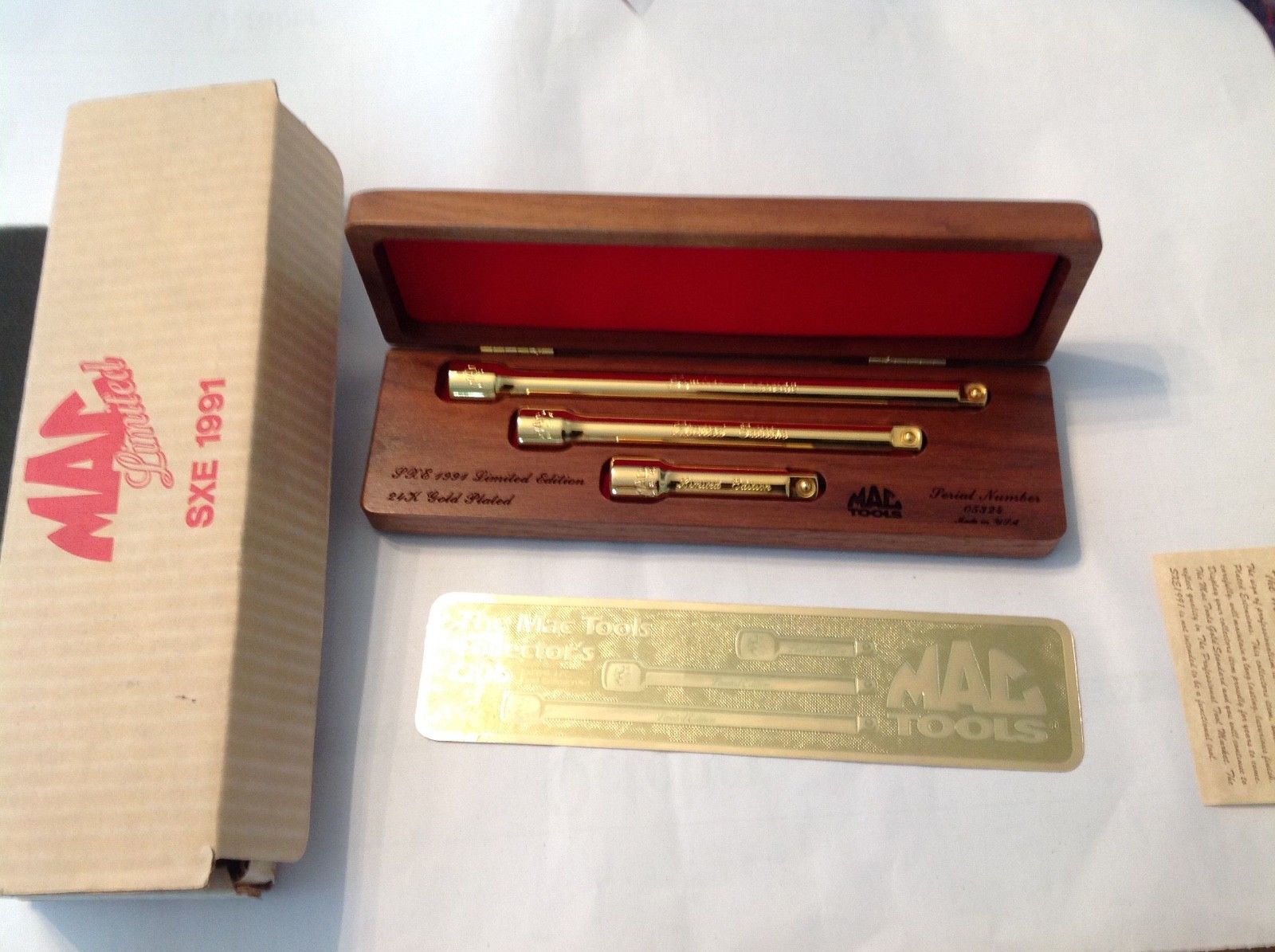 1991 MAC TOOLS 3-PIECE EXTENSION SET 24K GOLD PLATED MAC LIMITED ...