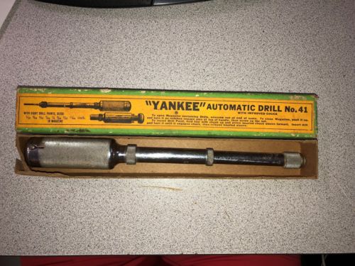 Vintage Stanley Yankee 41 Push Drill, 5 pc Bit Set and Box -- Antique ...