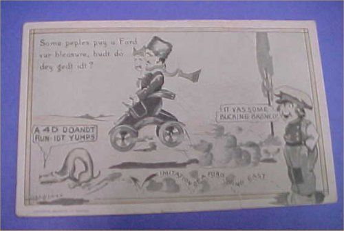 Vintage Cobb Shinn Ford Comic Postcard - 1917 Postmark Bucking Bronco ...