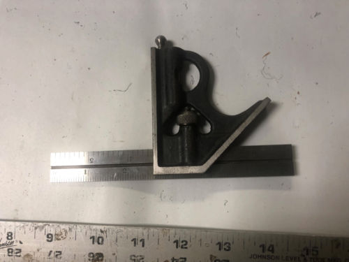MACHINIST South Bend Atlas LATHE MILL Starrett Adjustable Square Ruler ...