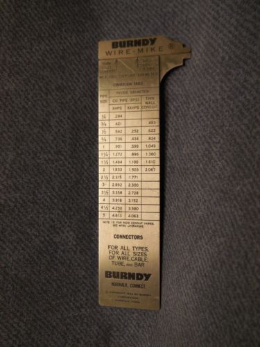VINTAGE BURNDY WIRE MIKE POCKET CALIPER CABLE GAUGE -- Antique Price ...