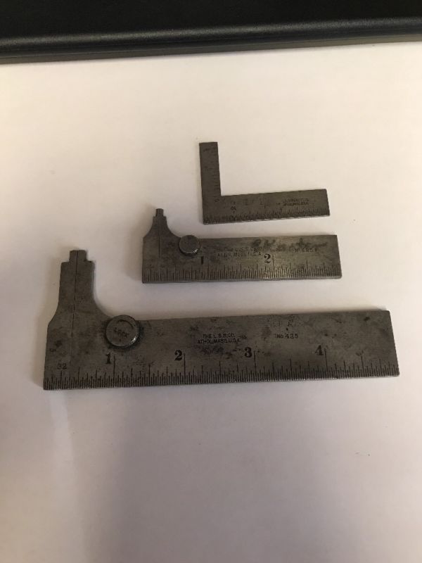 Vintage The L.S.Starrett Co. Pocket Slide Calipers And Square ...