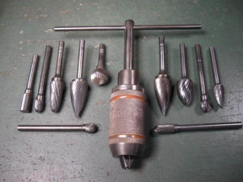 OLD USED MACHINIST TOOLS MACHINING "T" HANDLED CHUCK W/ BURRS DEBURRING ...