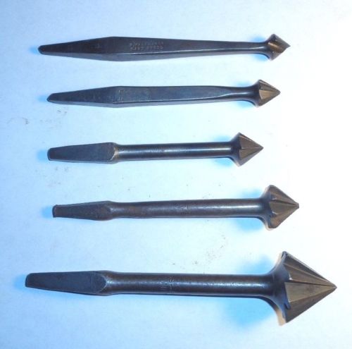 ANTIQUE COUNTERSINK DRILL BITS FOR BRACE TOOL. CAST STEEL, 5 ASST ...