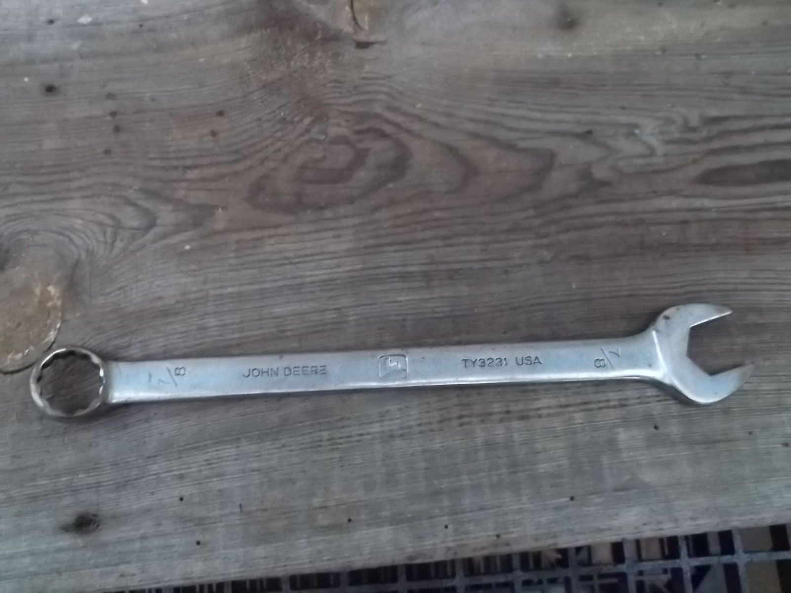 Old USA Tool John Deere Running Deer Logo Combination Wrench 7/8" # ...