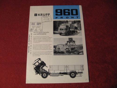 1967? Krupp Truck Rig Semi Brochure Showroom Dealership Old Booklet ...