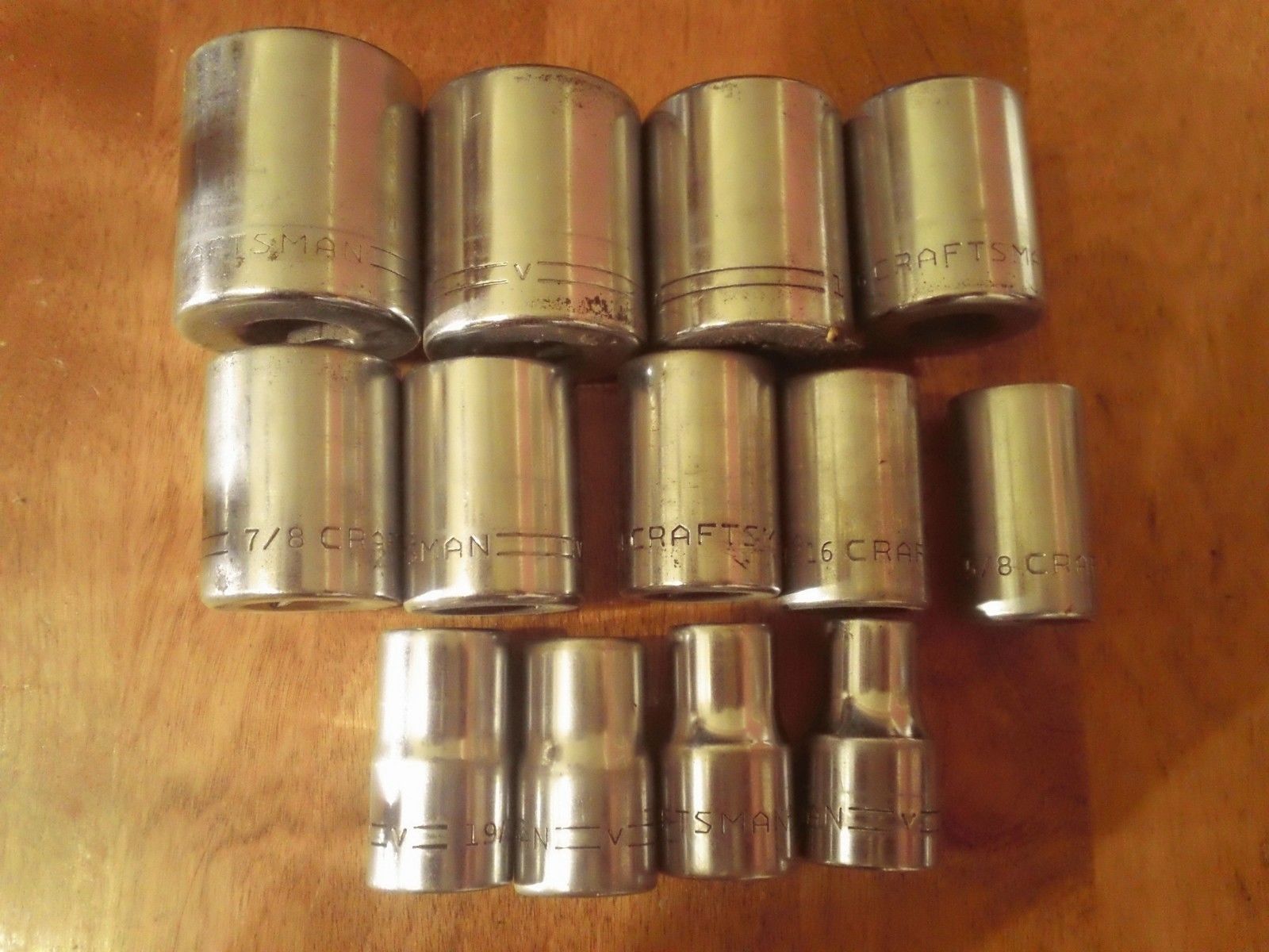 Vintage Craftsman socket set series -V- 1/2 drive. 12 point USA SOCKET ...