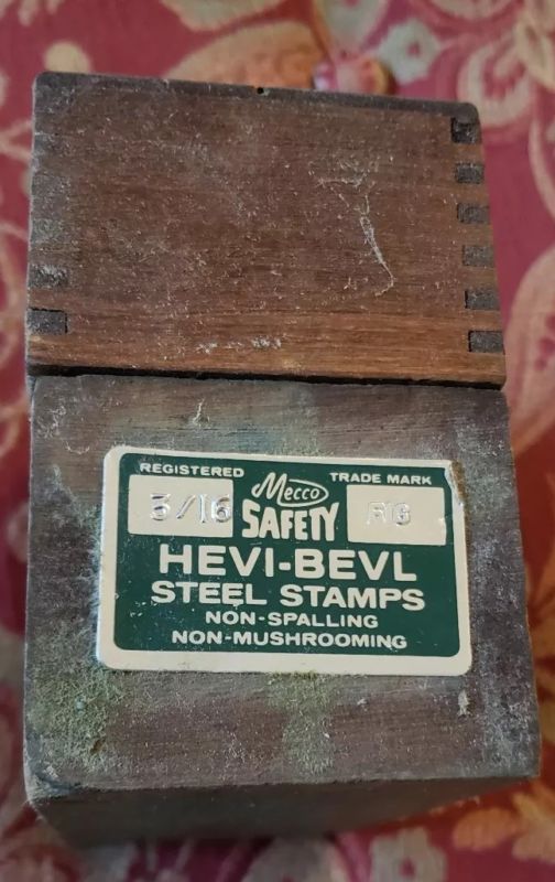 VINTAGE MECCO SAFETY HEVI-BEVL STEEL 3/16 NUMBER STAMPS PUNCHES IN WOOD ...