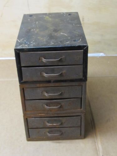3 Vintage Metal Stacking Parts Boxes -- Antique Price Guide Details Page