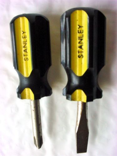 STANLEY stubby screwdrivers (2) Flat and Phillips -- Antique Price ...