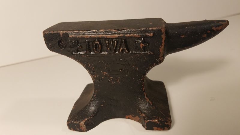 Antique MINI Blacksmith Anvil "IOWA AMERICAN" Cast Iron Salemans ...