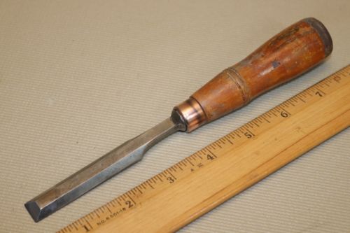 OLD WOOD TOOLS VINTAGE 1/2" BUCK BROTHERS BEVEL EDGE SOCKET CHISEL ...