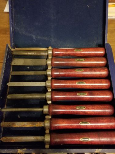 Vintage Craftsman Set of 8 Wood Lathe Chisels Original Box Circa 1940 ...