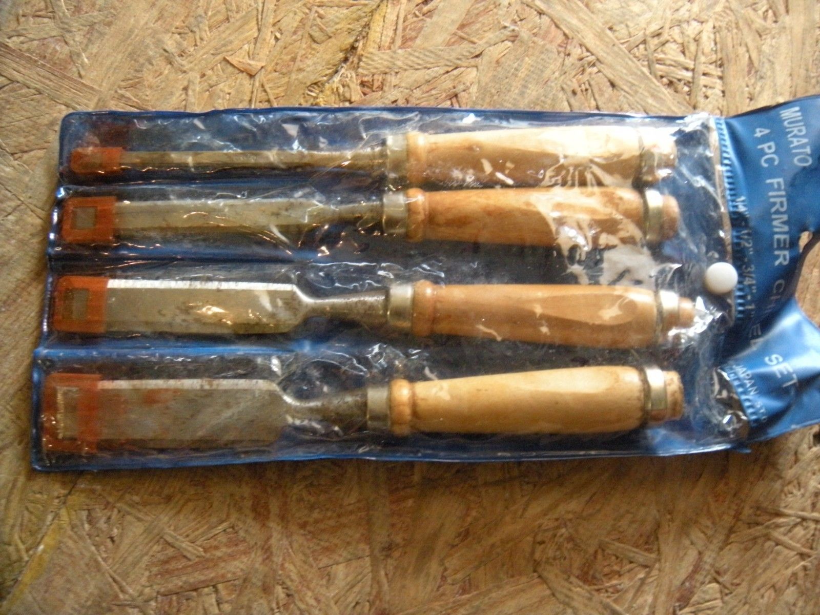 Vintage Murato 4Pc. Firmer Wood Chisel Set With Pouch 1/4", 1/2", 3/4 ...