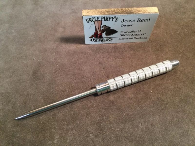 Uncle Pimpy slim ice pick awl tool custom JESSE REED knurled aluminum ...