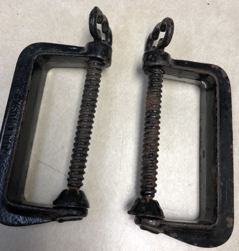 Pair of Vintage Skeleton Key Turn Screw 2 3/4" C Clamps -- Antique ...