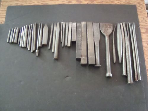 35 VINTAGE STEEL DRIFT PUNCHES CHISELS MANDREL BLACKSMITH TOOLS PROTO ...