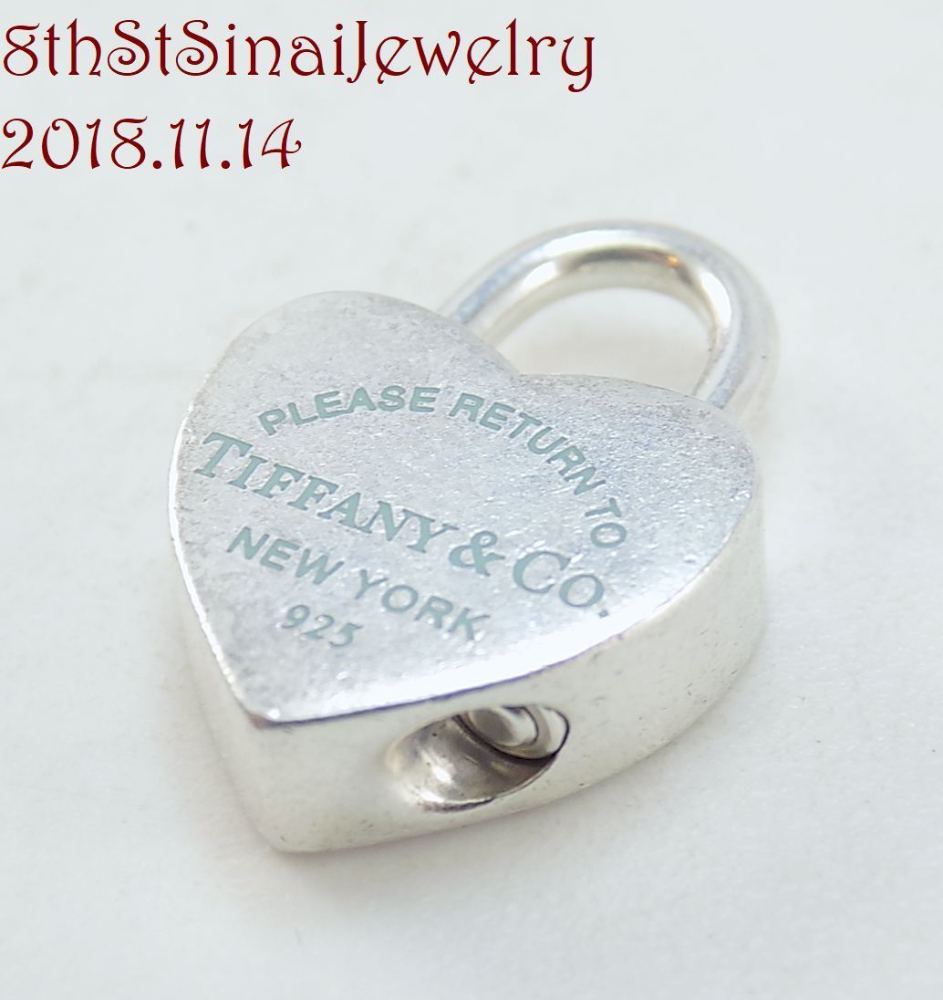 Tiffany & Co Sterling Silver 925 Enamel Return To Tiffany Padlock HEART Charm -- Antique Price ...