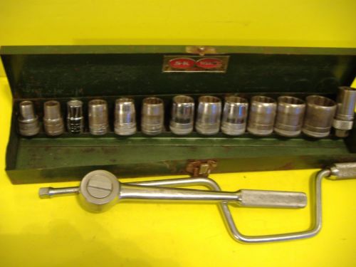 VINTAGE S-K SOCKET SET RATCHET METAL TOOL CASE BOX 1/2'''' DRIVE U.S.A ...