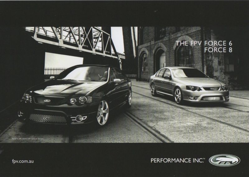 Ford Falcon FPV Force 6 and Force 8 sales Brochure -- Antique Price ...