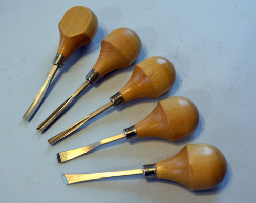 5 Piece Millers Falls Carving Chisels Tool Set No.107C Greenfield Mass ...