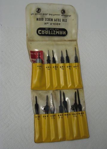 Craftsman Wood Screw Pilot Bits Set No.9-4204 13 Pieces w/Pouch for ...