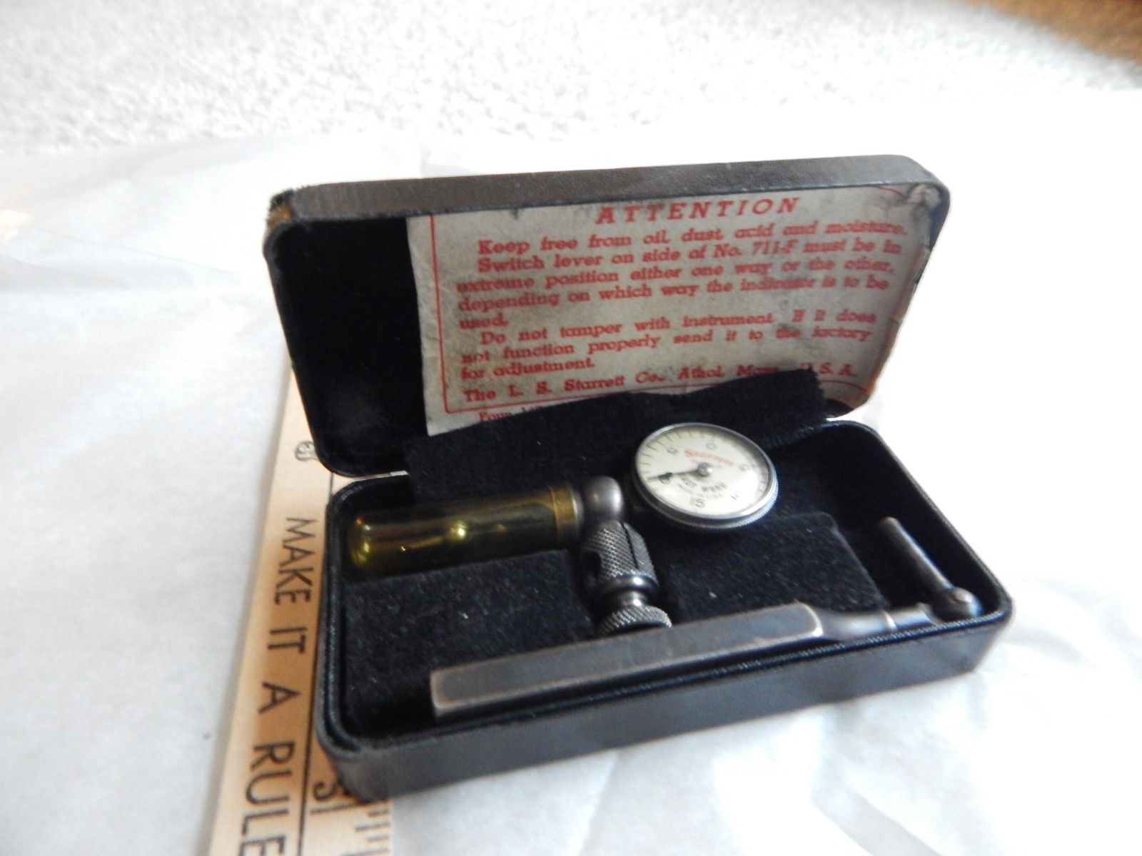 Antique Starrett No.711F Last Word Indicator in Original Box -- Antique ...