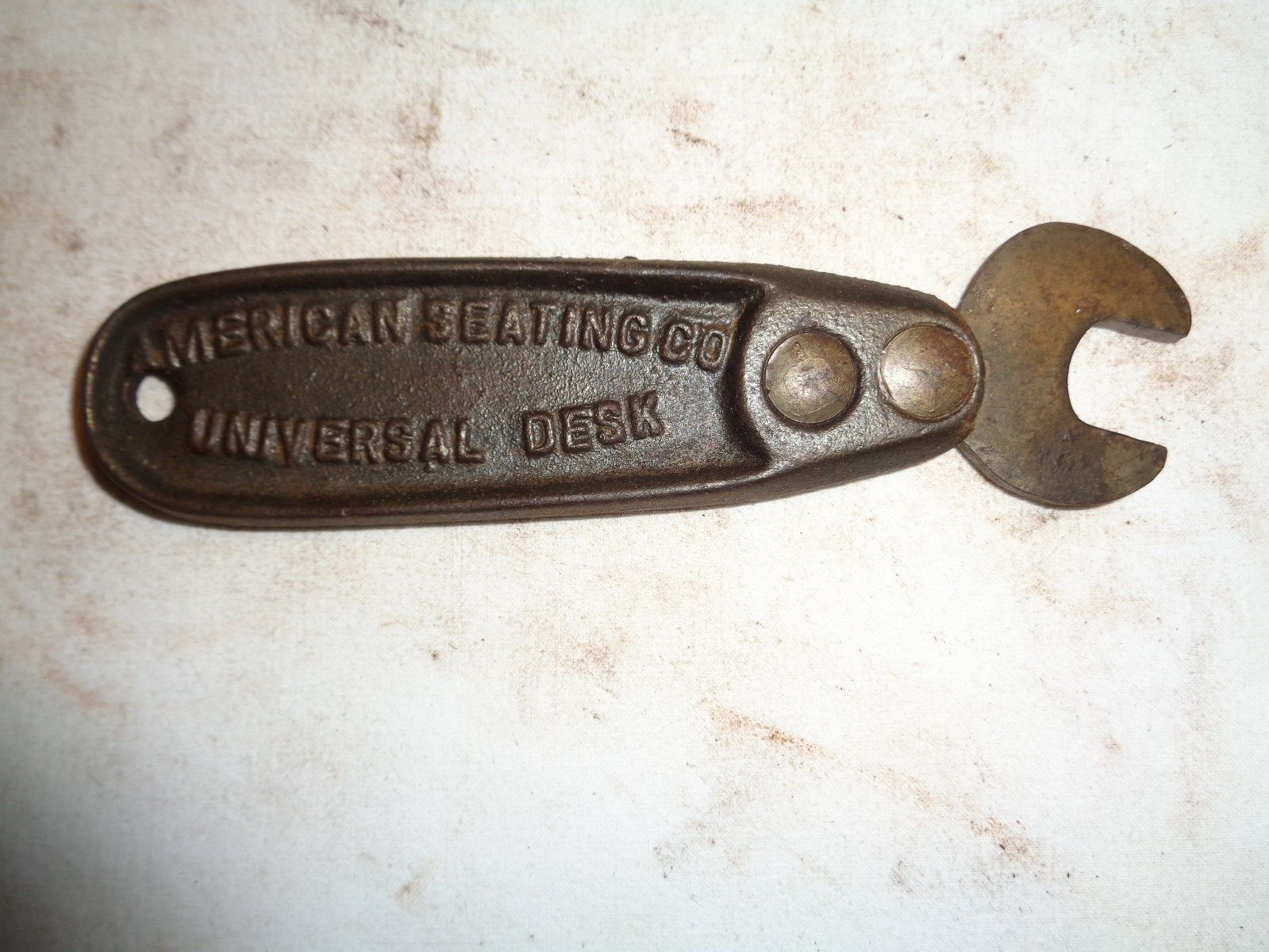 CB~Antique Wrench marked AMERICAN SEATING CO, UNIVERSAL DESK, 13986 ...