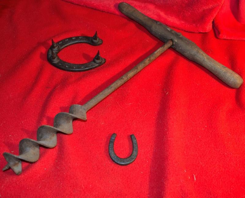 RARE WOODEN ANTIQUE 2" HAND DRILL OLD STEEL AUGER VINTAGE WOOD BARN ...