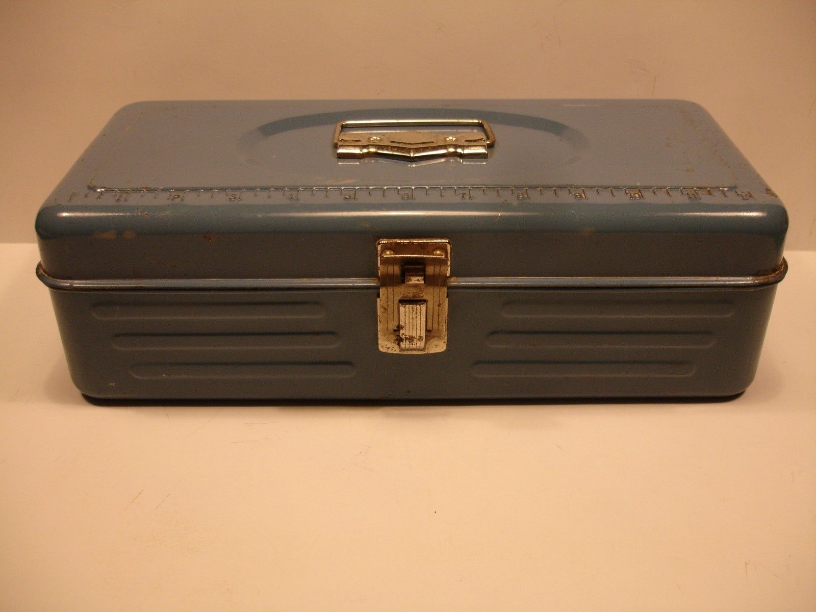 Nice Vintage Blue Metal Tool Box Or Tackle Box 50''s or 60''s ...