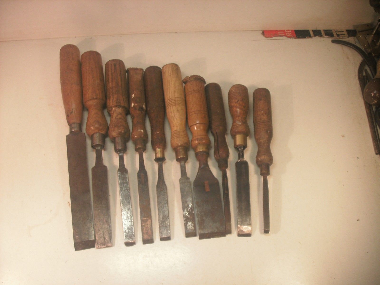 Job lot 10 vintage firmer chisels for restoration, Sorby, Woodcock ...